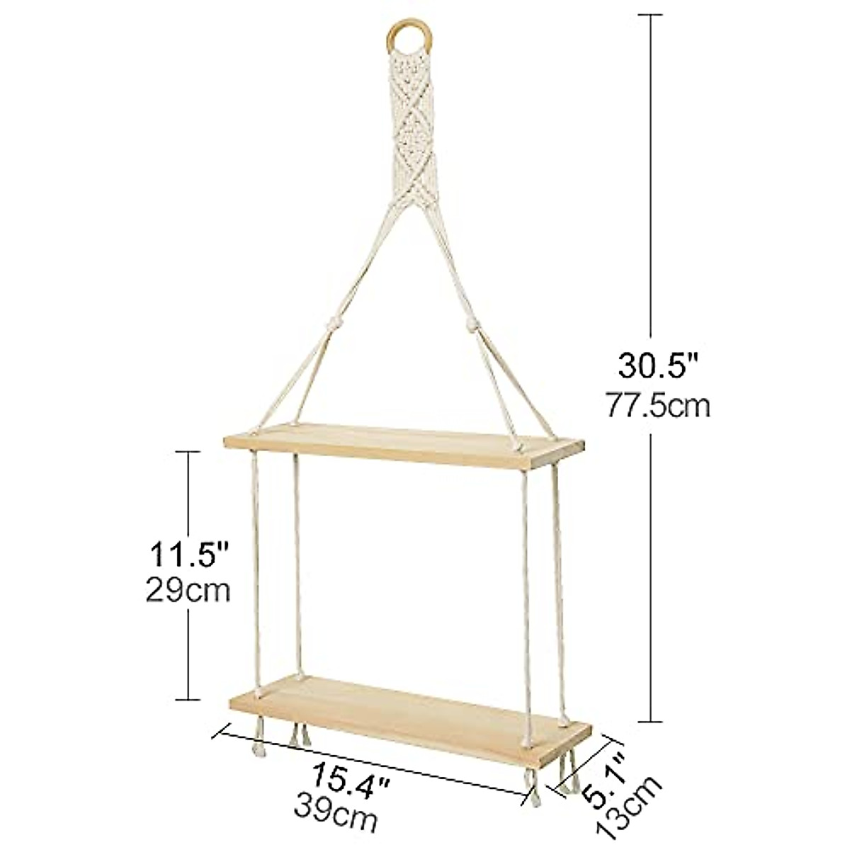 Afuly 11x14 Picture Frame & 2 Tier Macrame Shelf