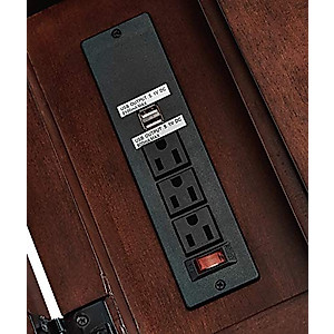 Ball & Cast Traditional End Table with Charging Station Chair Side Table with USB Ports & Outlets, Dark Brown