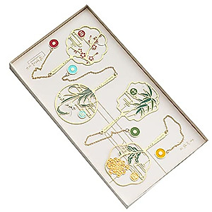 TJLSS Metal Bookmark Fan, Classical Chinese Style Plum, Orchid, Chrysanthemum, Bookmark Creative Small Fresh