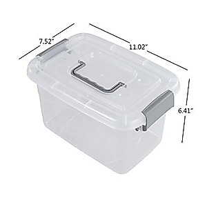 Joyeen Plastic Storage Bins, Stackable Clear Storage Boxes Set of 6