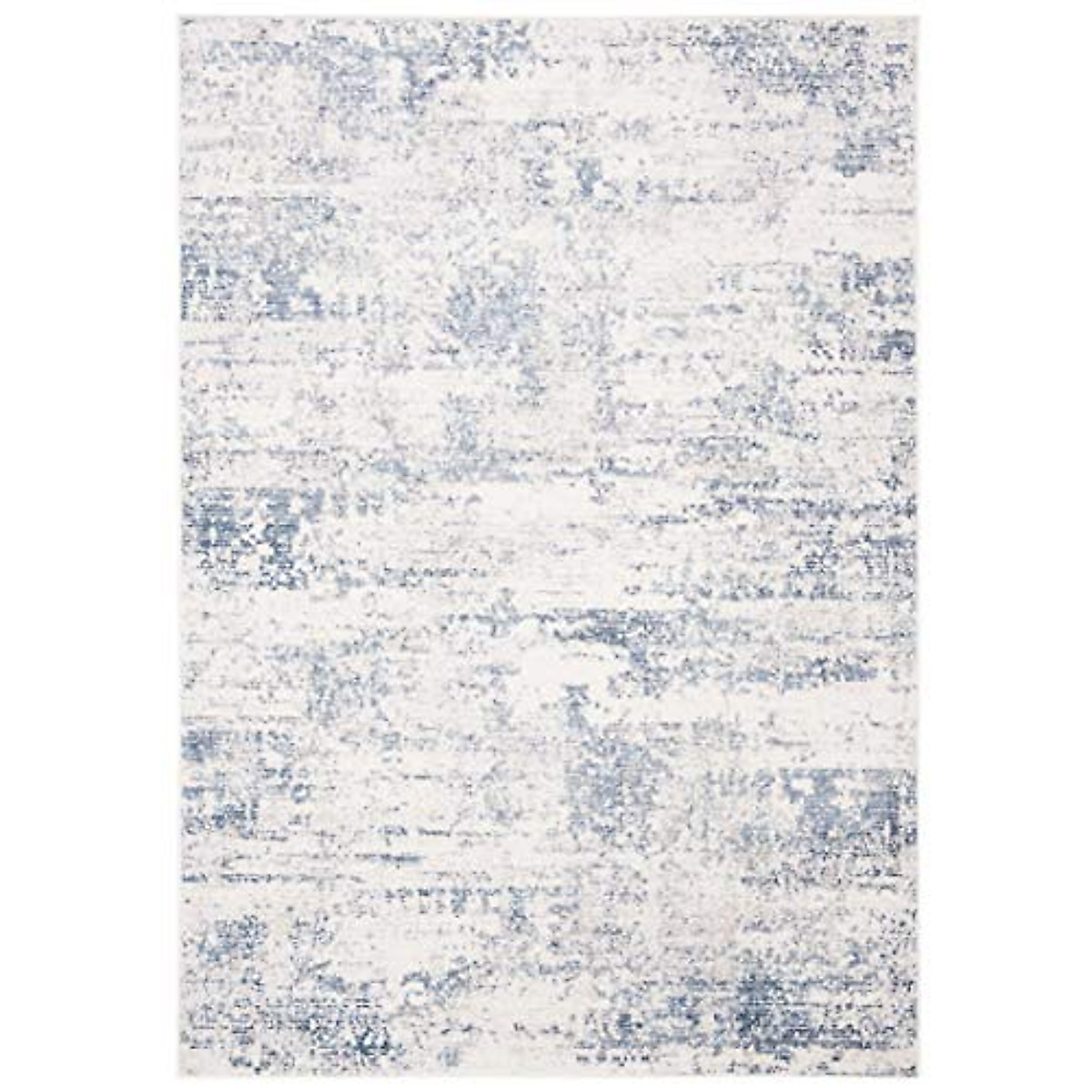 SAFAVIEH Amelia Collection 6' x 9' Ivory/Blue ALA700A Modern Abstract Non-Shedding Living Room Bedroom Dining Home Office Area Rug