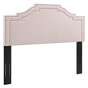 Modway MOD-6850-PNK Adelaide Performance Velvet Twin Bed, Pink Platform