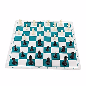 Demeras Portable Chess Board Set, Increase Feelings Compact Roll Up Chess Board Set for Picnic for Children for Family Gatherings(Wang Gao 75MM)