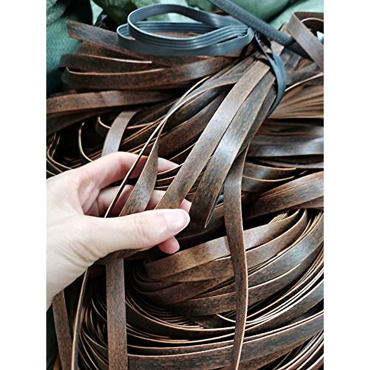 ODSK Light Brown Woven Rattan, Plastic PE Wicker Repair Material for Garden Chair Coffee Table Patio Furniture Storage Basket Hand-Woven DIY Material
