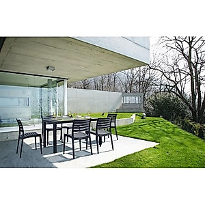 Compamia Ares Outdoor Patio Dining Chair in Dark Gray (Set of 2)