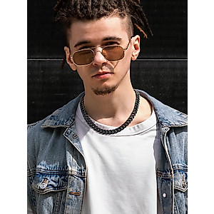 FindChic Black Chain Necklace for Women, Chunky Curb Chain Necklace Hip Hop Jewelry Thick 12MM 18inch Cuban Link Chains