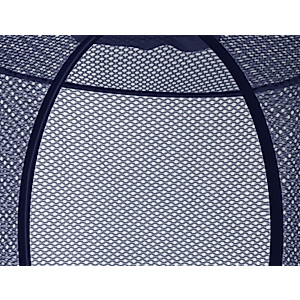 Libeder Stuffed Animal Storage Mesh Hanging Storage Space Saver Bags Organizer,Foldable Storage Organizer 5 Compartments Toy Storage Basket for Kids Room Bathroom 2 Sets Navy Blue