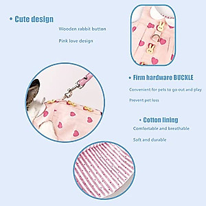 Guinea Pig Clothes,Rabbit Harness,Ferret Bunny Clothes with Pet Rabbit Harness and Leash Mini Hat Bag Cute Brooch for Kitten Small Animal Collars