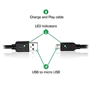 Nyko Charge Link - Micro-USB Controller Charge and Sync Cable for Xbox One
