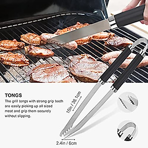 grilljoy 30PCS BBQ Grill Tools Set with Meat Claws - Extra Thick Steel Spatula, Fork& Tongs - Complete Grilling Accessories in Portable Bag - Perfect Grill Gifts for Men and Women
