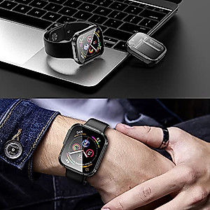 Mesime Rugged Case Compatible for Apple Watch Case with Tempered Glass Screen Protector for Series 7 6 5 4 SE 45mm 44mm, iWatch Case Cover Protective Accessories Hard Case