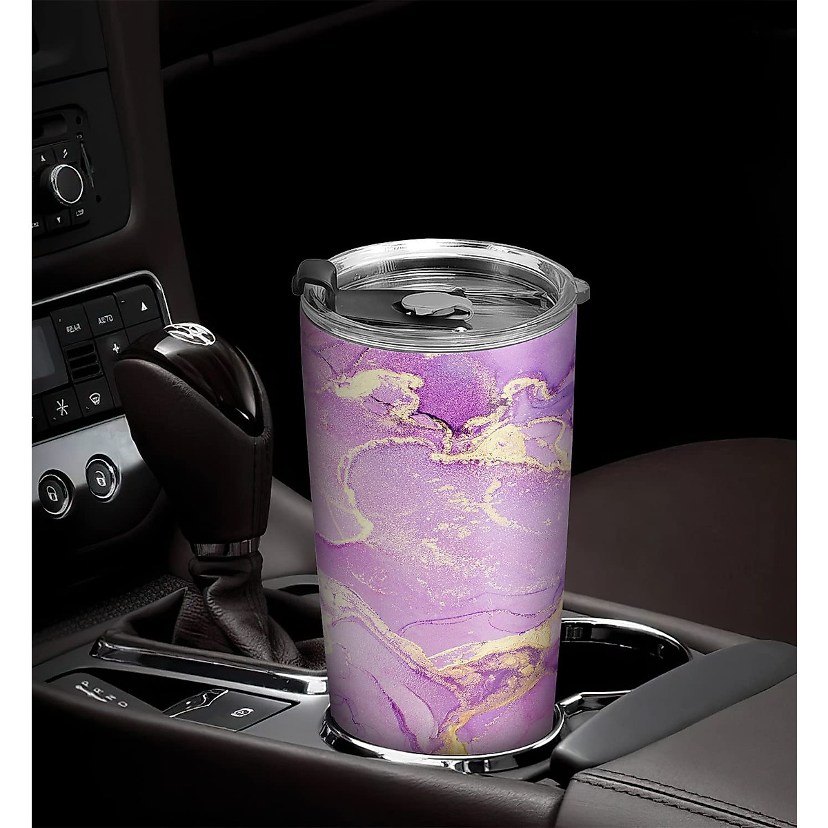 20oz Pink Purple Abstract Marble Tumbler, Inspirational, Motivational Birthday Gifts, Coffee Thermos for Women, Stainless Steel Double Wall Vacuum Insulated Coffee Mug, Travel Cup with Lid