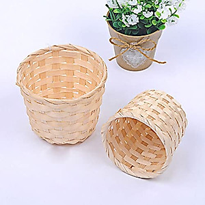 STOBOK Wedding Favors 6Pcs Mini Woven Basket, Small Wicker Baskets Miniature Flower Basket Rattan Storage Baskets Container for Party Favors Crafts Decor Small Woven Basket