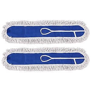 ZXHZAQ 36inch Commercial Dust Mop Pads for Floor Cleaning, Cleaning Office Garage Hardwood Warehouse Factory Mall 2PCS Blue