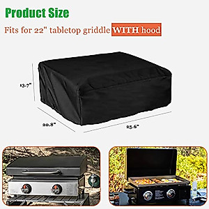 WOMACO 22 inch Griddle Cover for Blackstone Tabletop Griddle with Hood, Waterproof 22 inches Table Top Grill Cover Heavy Duty Griddle Covers