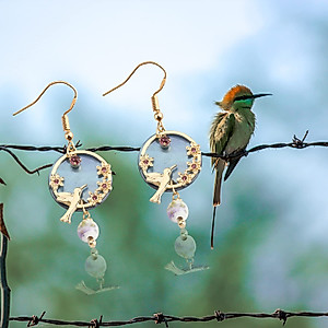 UJIMS Hummingbird Charm Earrings Humming Bird Lover gifts for Women Free Bird Jewelry Wishes Jewelry Hope Gift for BFF (Hummingbird Charm Earrings)