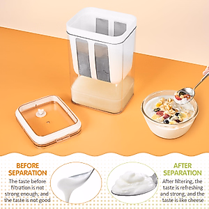 SMALLSHS Yogurt Strainer, Small 480ML (16 Oz) Fine Mesh Strainer, Rice Tea Juicing Food Sieve Strainer, Thick Greek Yogurt Milk Filter Kitchen Tools Reusable Homemade Cup with Stainless Steel Mesh