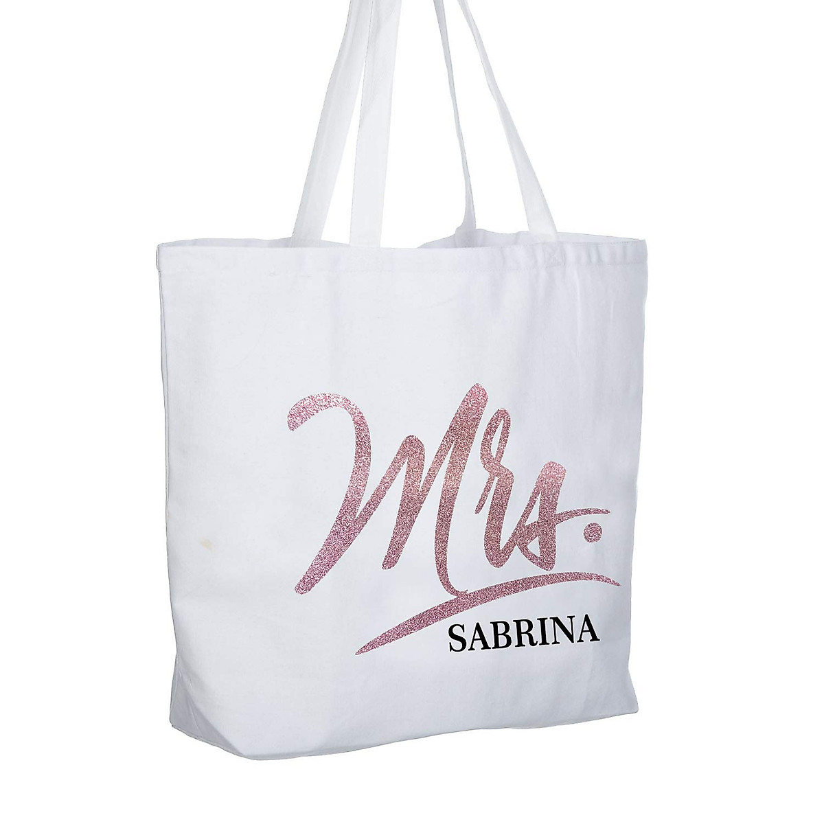 ELEGANTPARK Future The Mrs. EST. 2023 Personalized Bride Tote Wedding Bachelorette Bridal Shower Gifts Large Shoulder Bag Black with Champagne Glitter