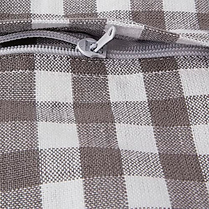 DII Decorative Square Throw Pillow Cover Collection Cotton, Machine Washable, Hidden Zipper, 18x18, Gray Gingham, 4 Piece