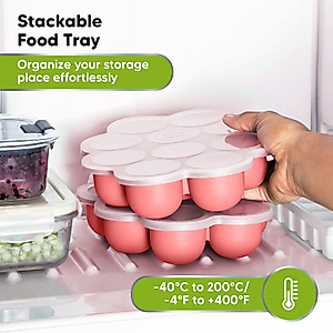 KeaBabies Silicone Baby Food Freezer Tray with Clip-on Lid - Breast Milk Trays for Freezer - Baby Food Containers - Baby Food Trays for Freezing, Dishwasher, Microwave, BPA-Free Baby Food Storage