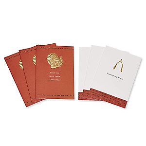 American Greetings Thanksgiving Cards, Thankful and Brings Happiness (6-Count)