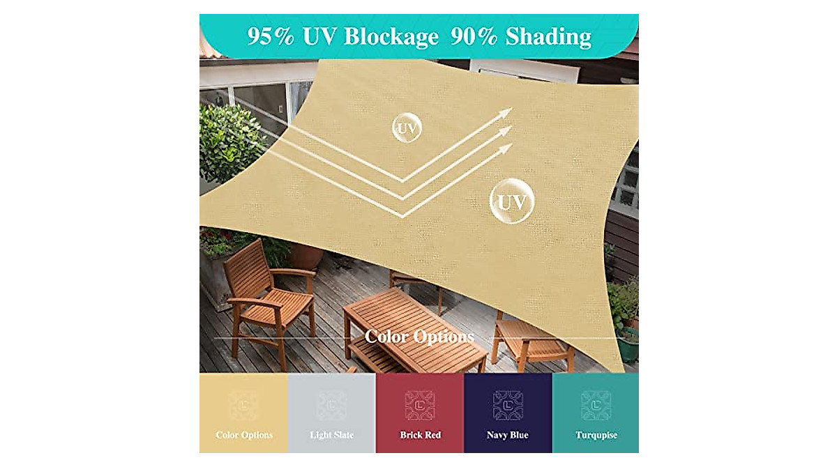 Sun Shade Sail 10x10 Navy Blue UV Block Shelter for Outdoor Patio