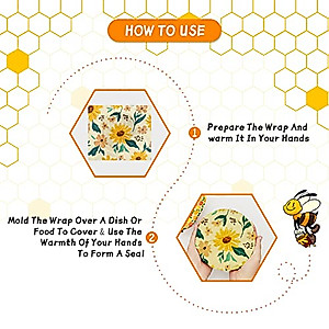 Beeswax Wrap, 9 Pack Eco-Friendly Beeswax Wraps for Food Storage, Organic, Sustainable, Beeswax Food Wraps, Zero Waste Reusable Food Wrap Beeswax Paper 1L, 3M, 5S Plants Pattern Sandwich Wrappers
