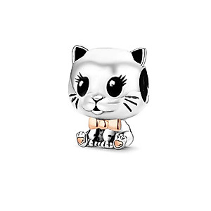 CharmSStory Cute Cat Bead Charms for Bracelet