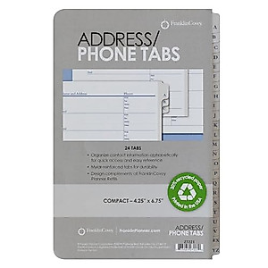 FranklinCovey - Address/Phone Tabs - Expansion for Planners (Compact)