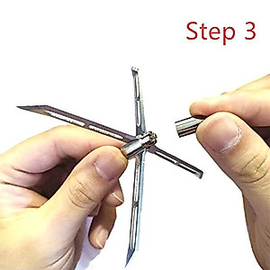 LEOBEE 9 Pcs Turkey Hunting Arrow Head 4" 200 Grain 4 Blade Huge Cut Broadhead for Crossbow Compound Bow.