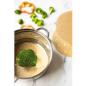 KITCHENATICS Round Unbleached Air Fryer Liners Disposable, Parchment Paper Air Fryer Liner, Oil-Proof, Water-Proof, Paper Liners for Air fryer Basket, Baking, Oven, Microwave, Steamer 8 Inch 150 Pcs