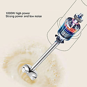 Hand Blender Set, 1000W 5 Speed Electric Handheld Hand Mixer Stick with 500ML Ground Meat Bowl, 700ML Grinding Cup, Stainless Steel Stick Blender Food Processor for Egg Food Juicing Meat Mixing