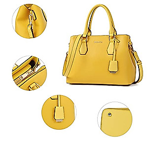BOSTANTEN Women Leather Handbag Designer Top Handle Satchel Shoulder Tote Bags Crossbody Purses Yellow