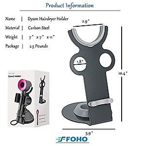 Hair Dryer Holder for Dyson Supersonic, Magnetic Stand Holder with Power Plug Cable Organizer, Aluminum Alloy Bracket, Bathroom Organizer for Dyson Supersonic Hair Dryer, Diffuser and Nozzles