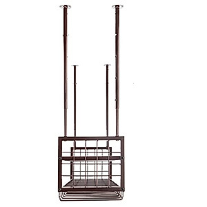 VEVOR Ceiling Wine Glass Rack, 46.9 x 11.8 inch Hanging Wine Glass Rack, 18.9-35.8 inch Height Adjustable Hanging Wine Rack Cabinet, Coppery Wall-Mounted Wine Glass Rack Perfect for Bar Cafe Kitchen