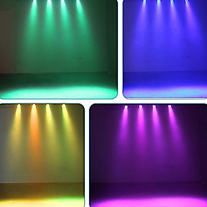 XKCL LED Stage Strobe Light, 12 LED RGBW Par Spotlight, Sound Control DMX Control, for DJ Christmas Party Performance Club discotheque (Black,WithRemote)