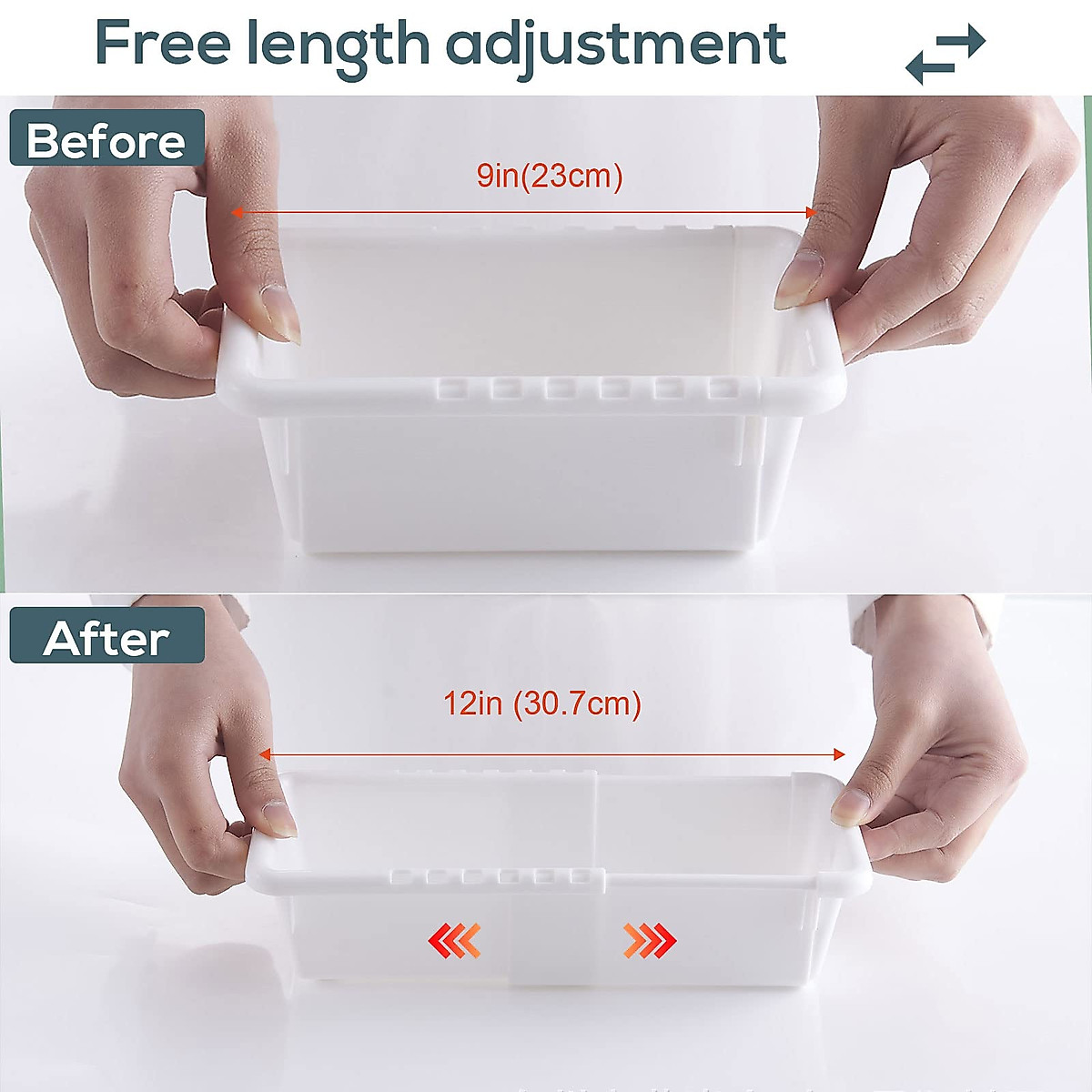 3 Pack Expandable Drawer Organizer for Utensils Holder, Adjustable Cutlery Tray, Drawer Dividers Organizer for Silverware, Flatware, Knives in Kitchen, Bedroom, Living Room (L)