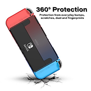 Nyko | Dockable, thin OLED Protective Hard Portable Travel Carry Shell Case for Nintendo Switch OLED (Red & Blue)