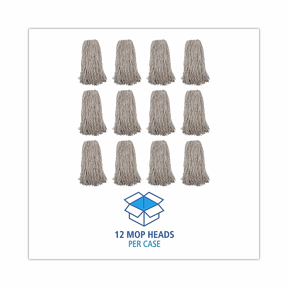 Boardwalk 232C Mop Head, Premium Standard Head, Cotton Fiber, 32oz, White, 12/carton