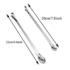 Meuey Lyot 1Set Stainless Steel Micro Sampling Spoons Spatula Combination Reagent Spoons Laboratory Supplies (Pack of 4)