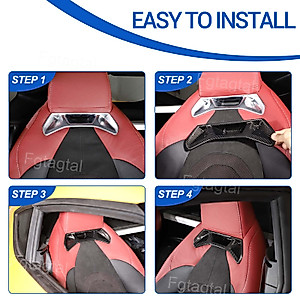 Fgtagtal Car Seat Backrest Trim Cover Fit for Toyota Supra GR A90 A91 MK5 2019-2024, ABS Seat Back Protection Cover Trim Sticker, 2 PCS (Black)