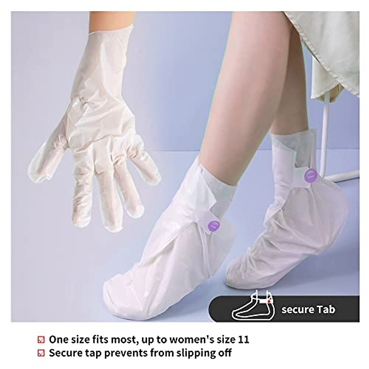 Vemofoper Hand and Foot Peel Mask Set with Lavender for Dry Cracked Skin, Hydrating & Moisturing Socks(4pack)+Gloves(2pack)