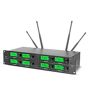 WENWEN Wireless Microphone System UHF 8 Channel 8 Lavalier Bodypacks 8 Lapel Mic 8 Headsets for Karaoke System Church Speaking Conference Wedding Party 3 Year Warranty