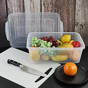 Yuright 4 Pack Lidded Storage Bins, Plastic Latching Box, 14 Quart