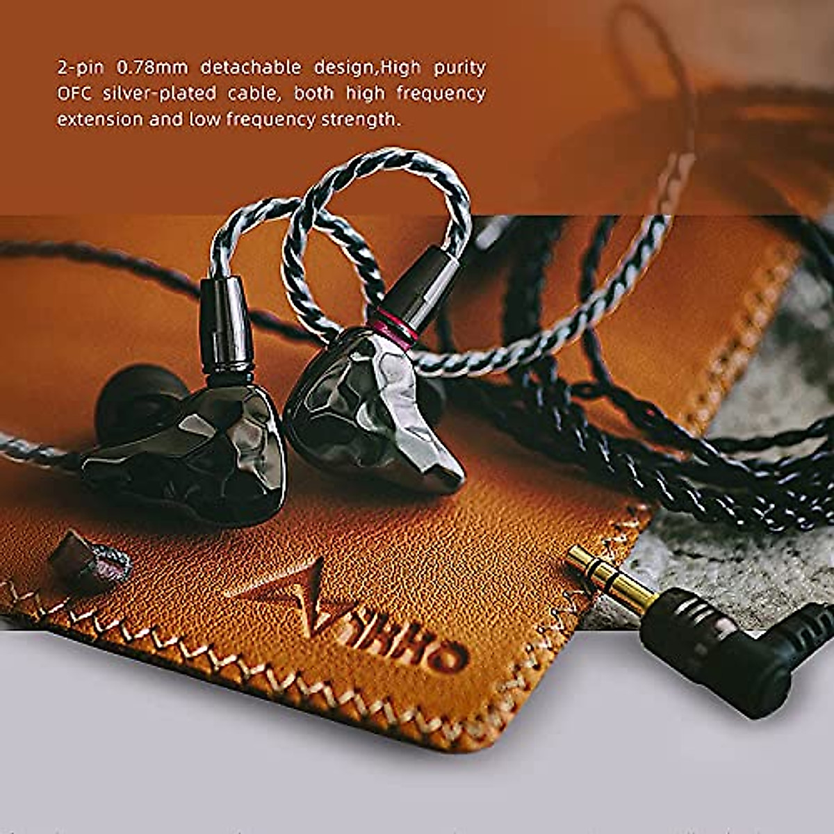 Ikko OH10 in-Ear Monitor, Detachable Design in-Ear Headphone/Earphone,10mm Dynamic Drive + Knowles 33518 Balanced Drive Dual Hybrid