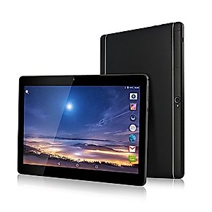 TenYiDe 10.1" Inch Android Tablet PC,3G Unlocked Phablet 4GB RAM 64GB Storage with Dual sim Card Slots and Cameras,Tablet PC with WiFi,Bluetooth,GPS(Metallic Silver) (Metallic Black)