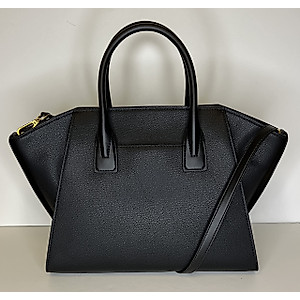 Michael Kors MICHAEL Michael Kors Avril Large Top-Zip Satchel bundled with Trifold Wallet Purse Hook (Black)