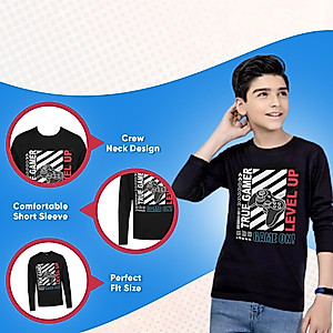 BROOKLYN VERTICAL 4-Pack Boys Long Sleeve Crew Neck T-Shirt with Chest Print | Soft Cotton Sizes 6-20 (as1, Alpha, x_l, Regular, Combo A)