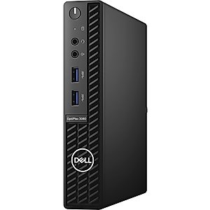 Dell OptiPlex 3000 3080 Desktop Computer - Intel Core i3 10th Gen I3-10105T - 8 GB RAM DDR4 SDRAM - 128 GB NVMe M.2 PCI Express M.2 SSD - Micro PC - Black