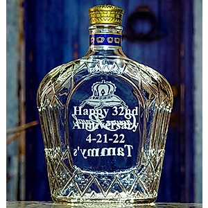Crown Royal Whisky Personalized Engraved EMPTY Bottle/Decanter